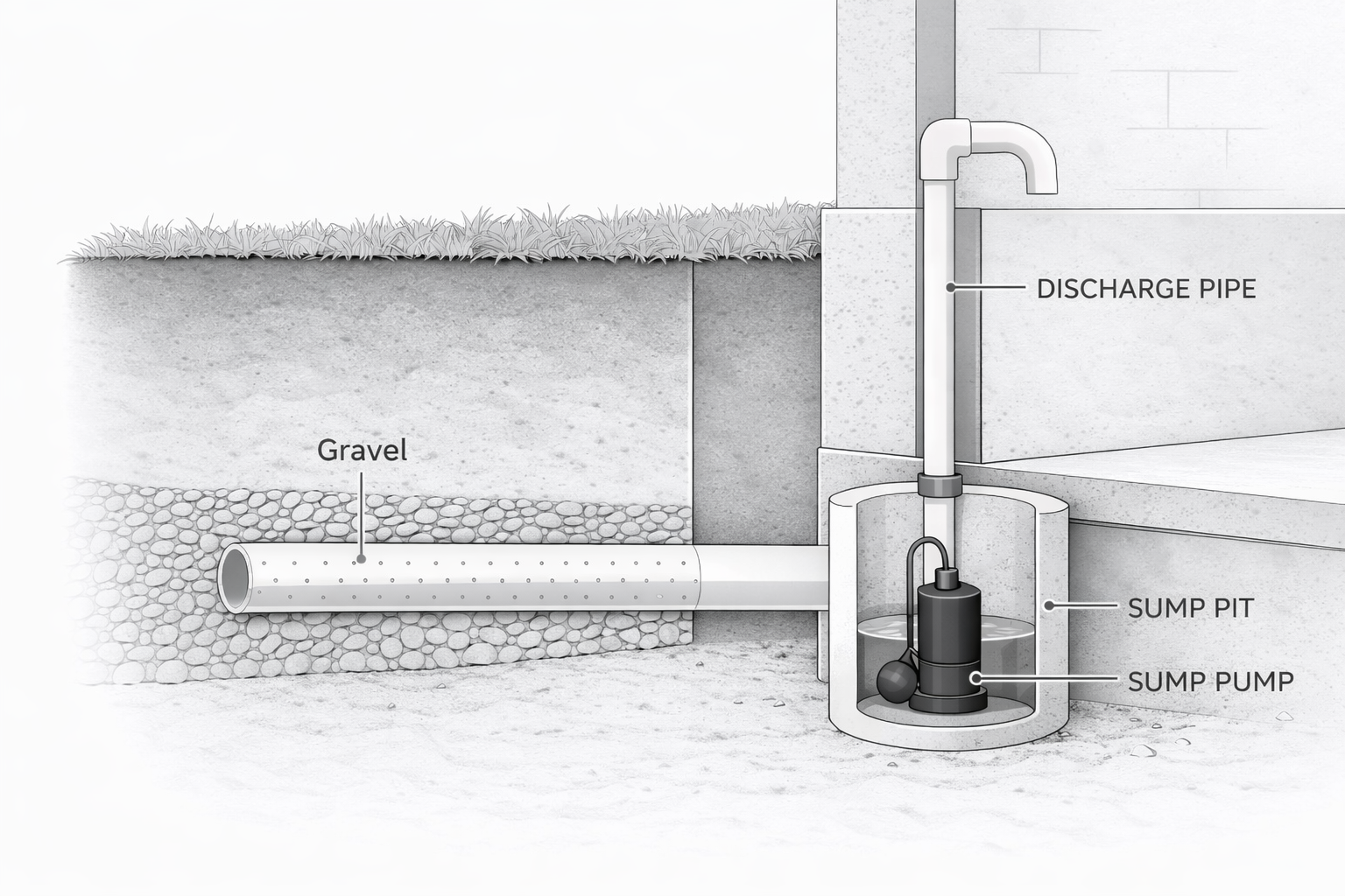 How to Install a French Drain with a Sump Pump the Right Way ...